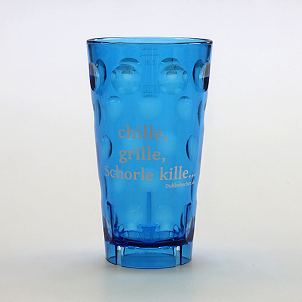 Dubbebecher in Blau chille, grille, Schorle kille, 0,5L